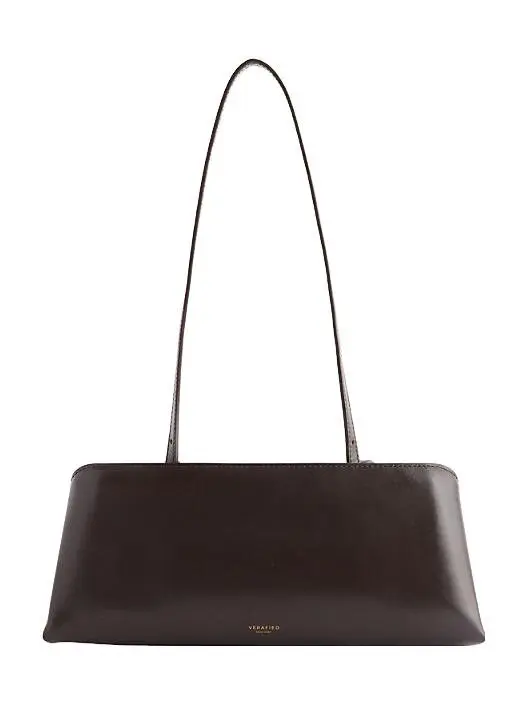 VERAFIED Leather Shoulder Bag - Chocolate