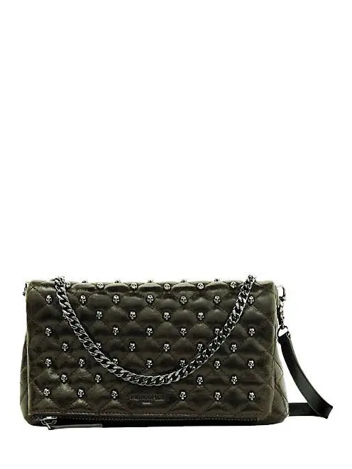 The Kooples Heritage Small Leather Pouch - Olive