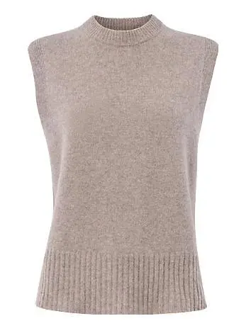 Whistles Wool Knit Sleeveless Top - Cream
