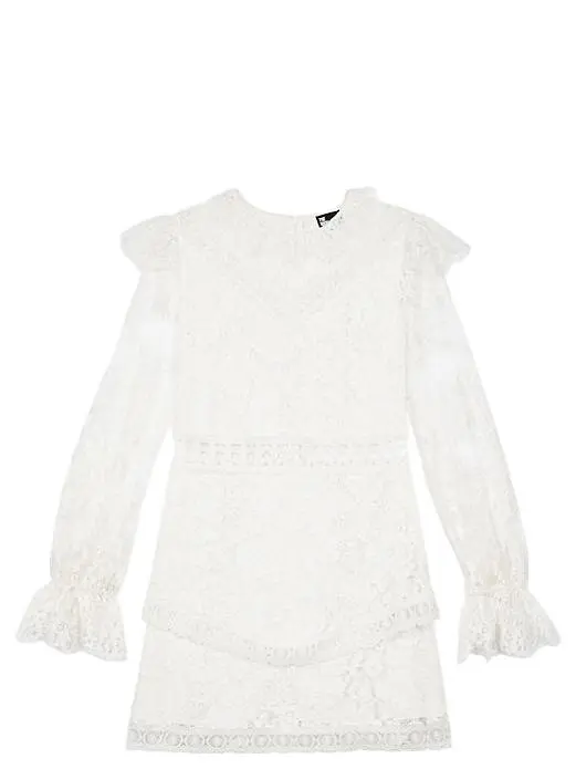 The Kooples Ruffle-collar Lace Mini Dress - White