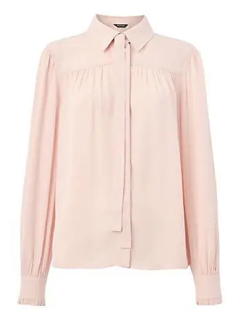 Whistles Tie-detail Crepe Blouse - Pale Pink