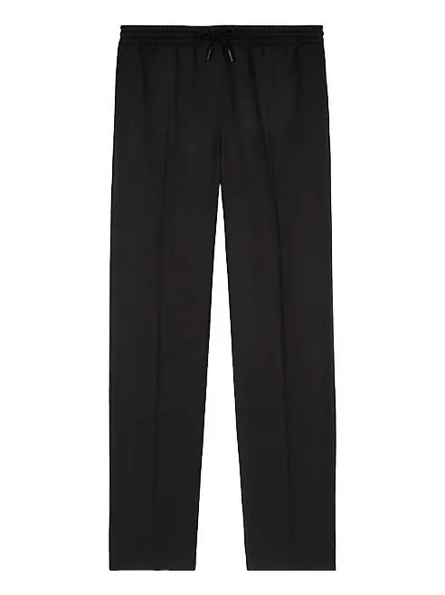 The Kooples Drawstring-waist Straight-leg Wool Trousers - Black