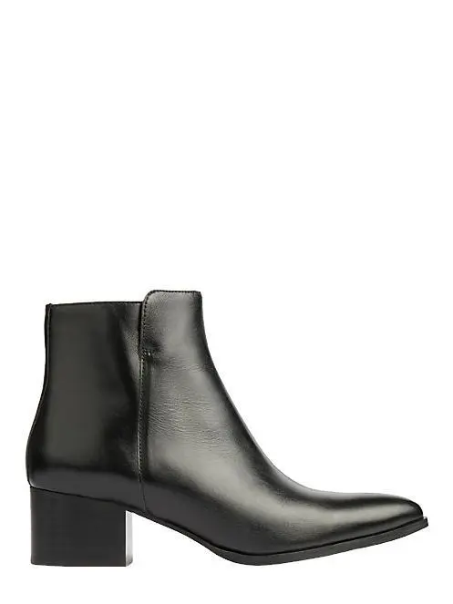 LK BENNETT Cicilia Leather Ankle Boots - Bla-black