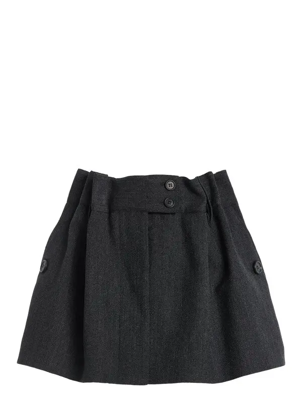 Prada Herringbone Cotton Mini Skirt - Grey
