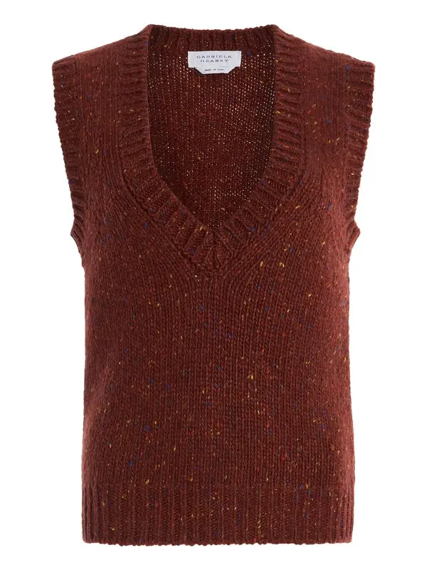 Gabriela Hearst Solomon Cashmere Sweater Vest - Burgundy