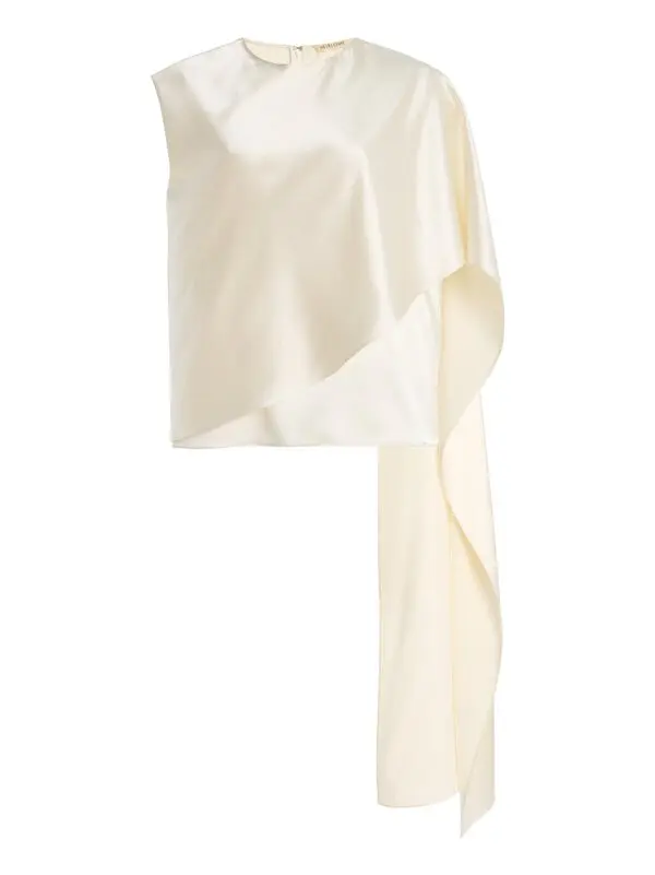 HEIRLOME Carmen Cape-sleeve Silk Top - Ivory