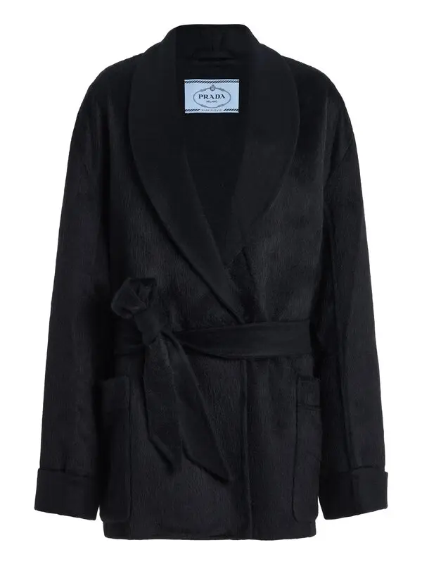 Prada Oversized Wool Robe Jacket - Blue