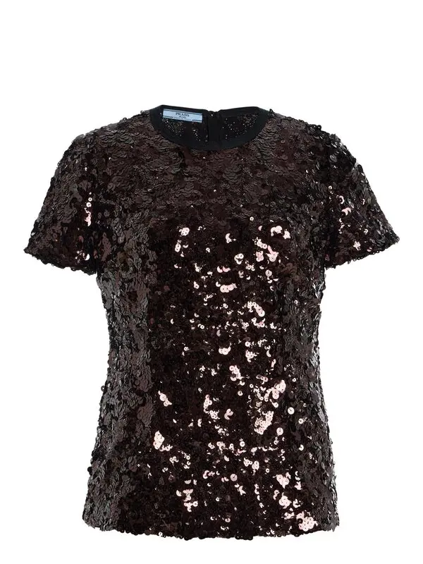 Prada Sequined Top - Burgundy