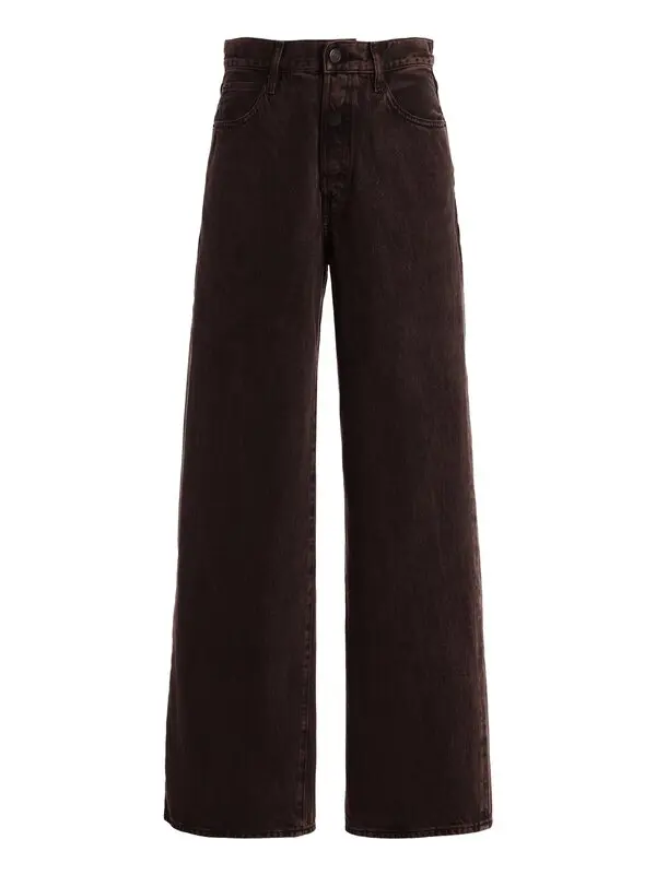 FRAME The Collegiate Rigid High-rise Wide-leg Jeans - Brown