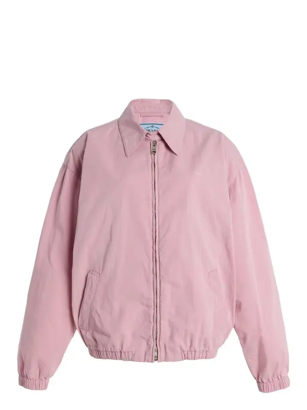 Prada Cotton-gabardine Blouson Jacket - Pink