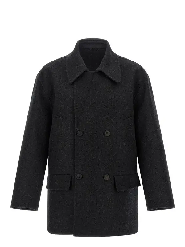 Fendi Felted Wool Double-breasted Coat - Gray