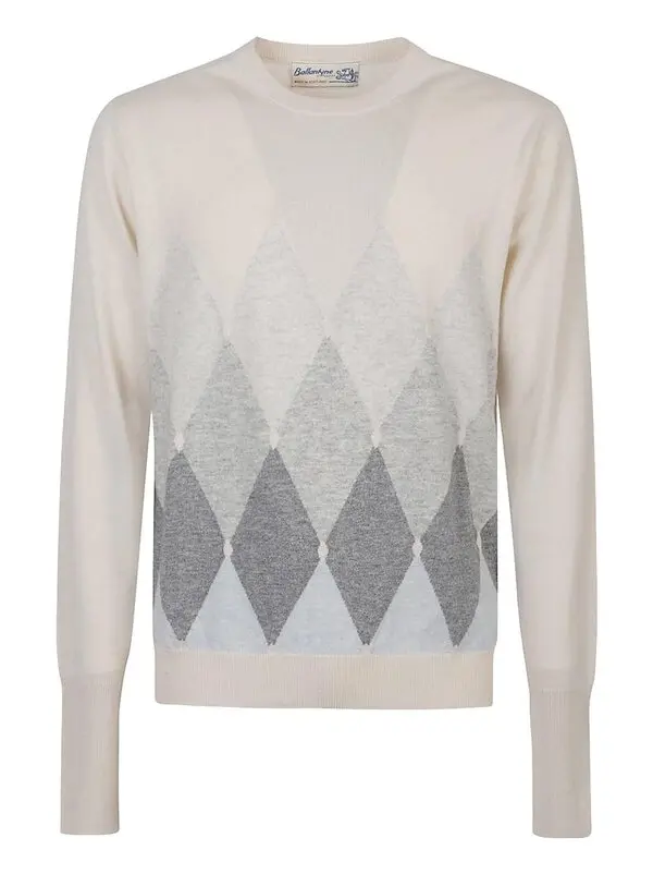 BALLANTYNE Diamond Cashmere Sweater - White