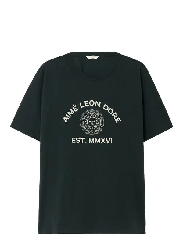 Aimé Leon Dore Printed Cotton-jersey T-shirt - Black