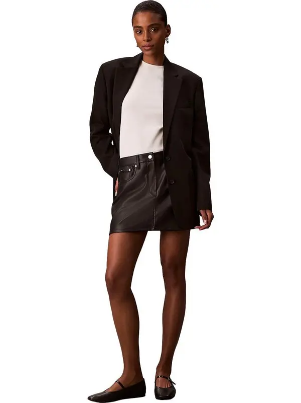 Calvin Klein Faux Leather Mini Skirt - Black