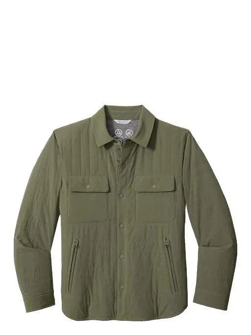 Tommy Bahama Layton Water Repellent Quilted Shirt Jacket - Beetle Green