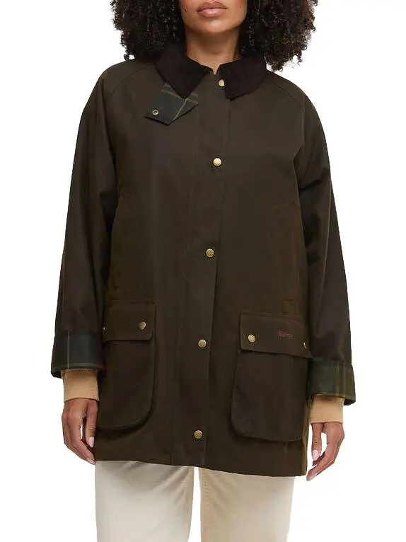 Barbour Acorn Water Repellent Waxed Cotton Jacket - Olive
