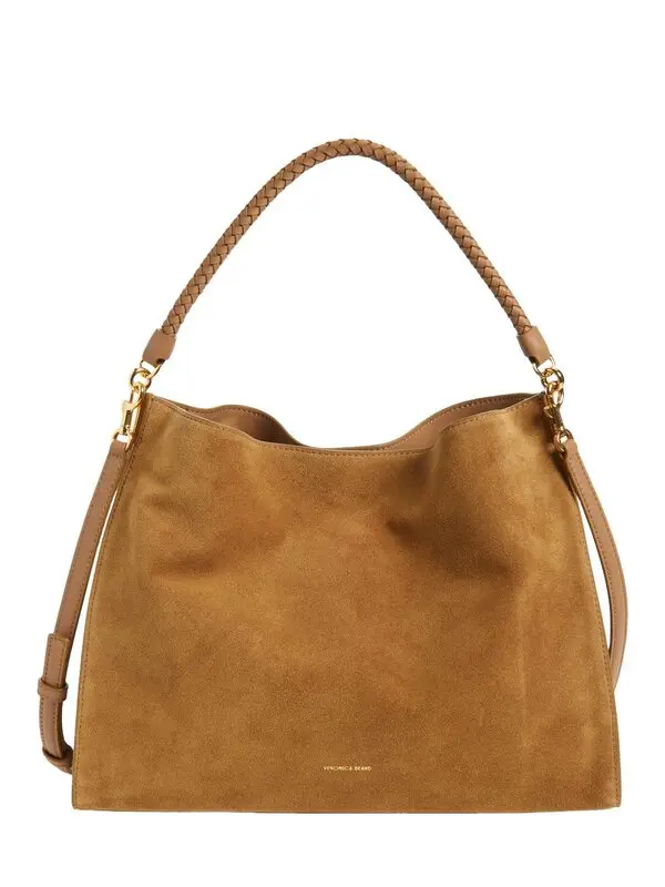 Veronica Beard Vida Suede Shoulder Bag - Acorn