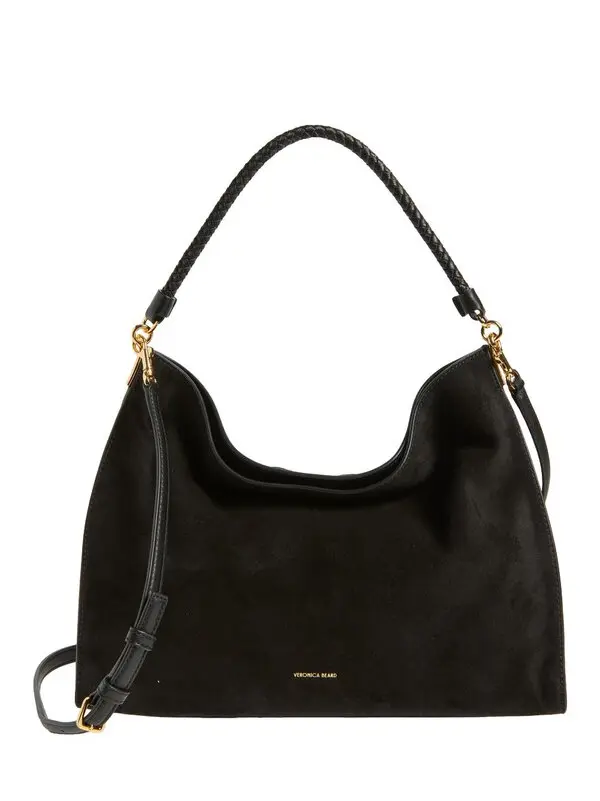Veronica Beard Vida Suede Shoulder Bag - Black