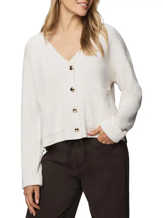 Splendid Libby Crop Cardigan - Pale Oak White Heather