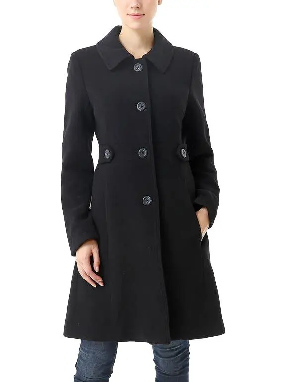 KIMI + KAI Elise Wool-blend Walking Coat - Black