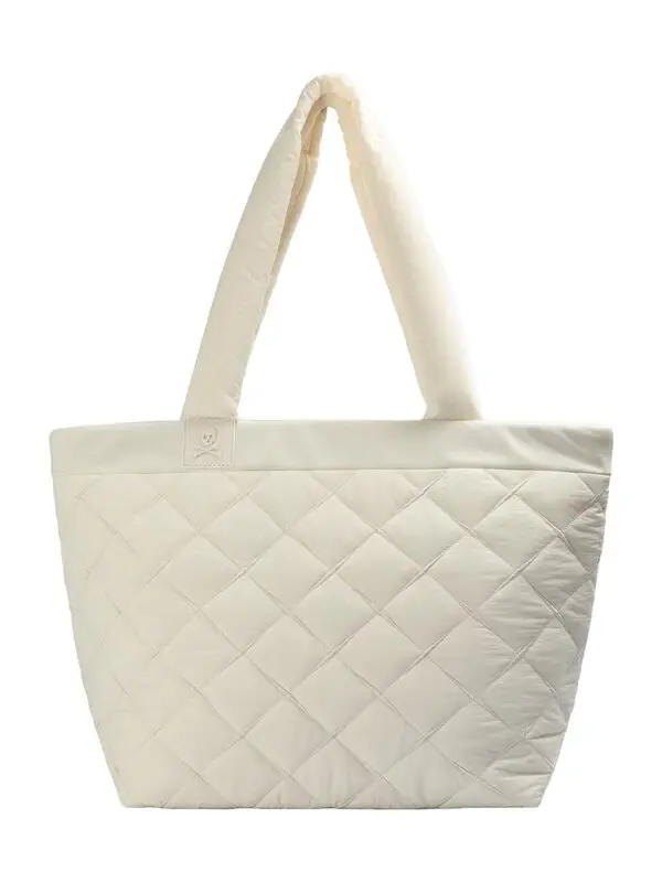 SCALPERS Quilted Nylon Tote Bag - Ecru
