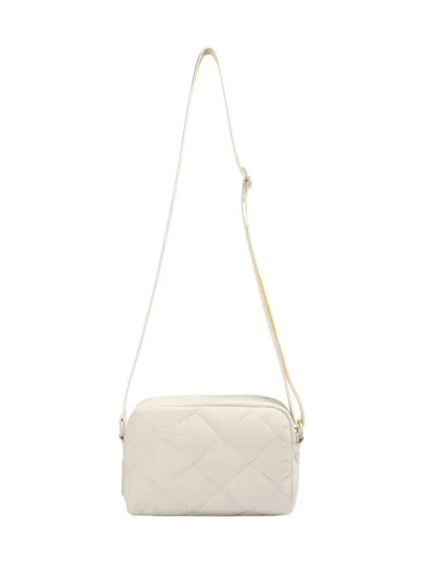 SCALPERS Nylon Quilted Crossbody Bag - Ecru