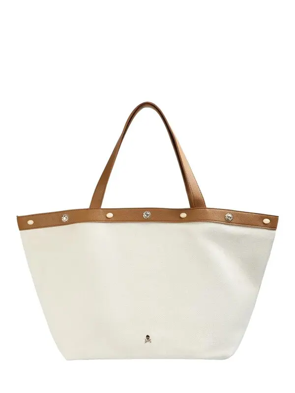 SCALPERS Tote Bag With Studded Logo - Natural