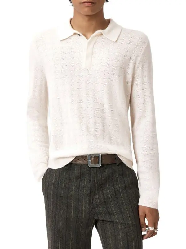 John Varvatos Macra Cashmere & Cotton Polo - White