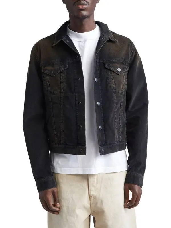 Acne Studios Rye Organic Cotton Corduroy Trucker Jacket - Black