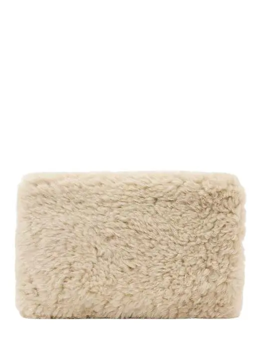 ALLSAINTS Bettina Shearling Clutch - Natural