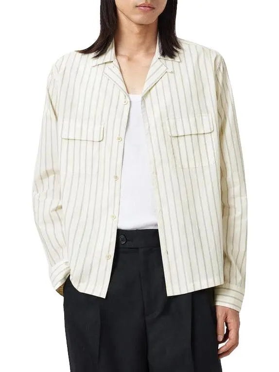 ALLSAINTS Stanley Stripe Button-up Shirt - Soap White