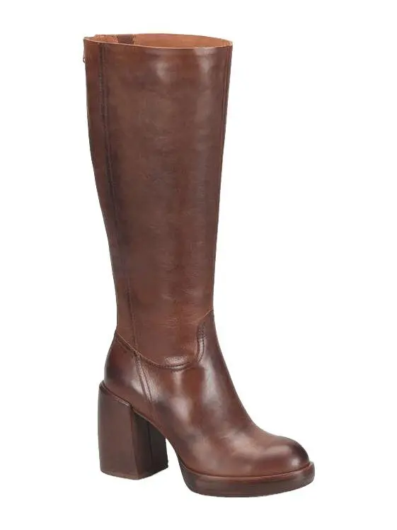 KORK-EASE® Anny Platform Knee High Boots - Rust Leather