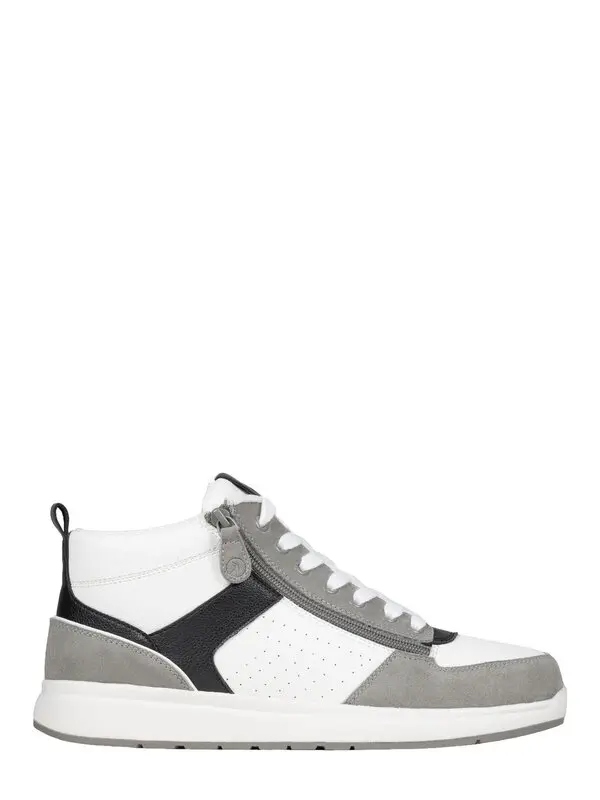 BILLY FOOTWEAR Comfort Double Zip High Top Sneakers - White/grey/black
