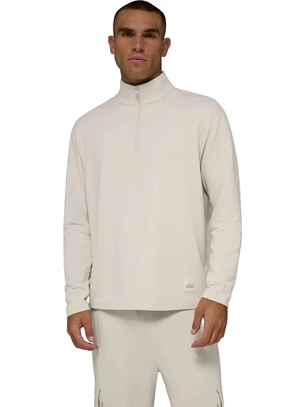 Alo Yoga Double Take Long Sleeve 1/4 Zip Top - Bone