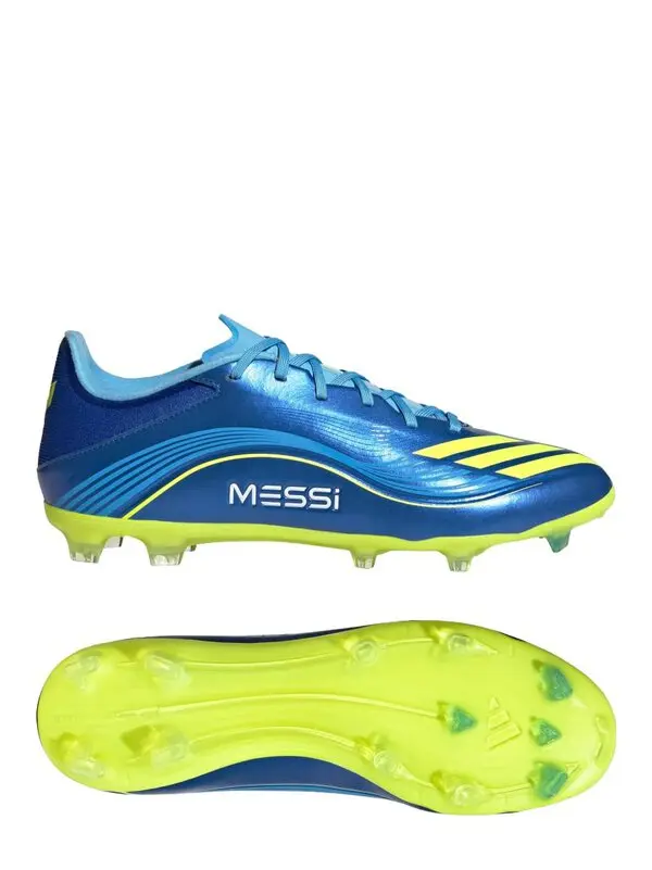 Adidas F50 Messi League Firm/multi-ground Cleats - Royal Blue / Solar Yellow / Semi Blue Burst