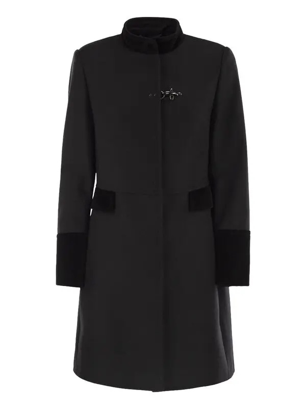 FAY Wool Cloth Coat - Black