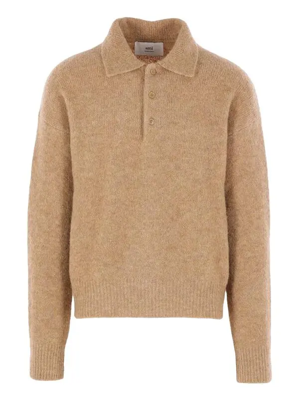 Ami Polo Sweater - Brown