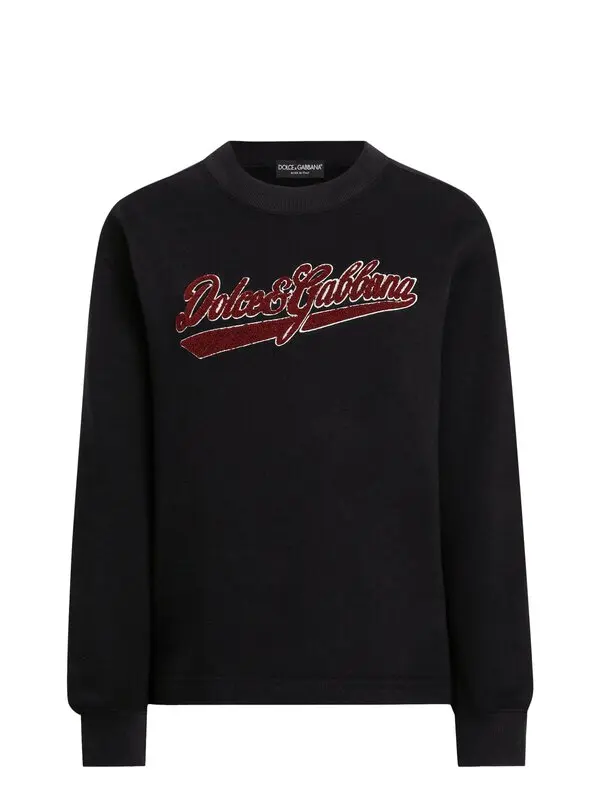 Dolce & Gabbana Cotton Sweatshirt With Patch - Black