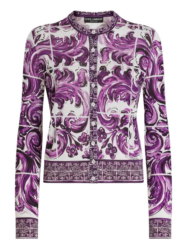 Dolce & Gabbana Majolica-print Silk Cardigan - Multicolor