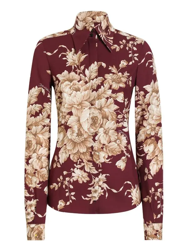 Dolce & Gabbana Rose- Charmeuse Shirt - Print