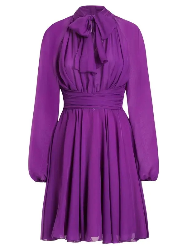 Dolce & Gabbana Chiffon Draped Dress - Purple
