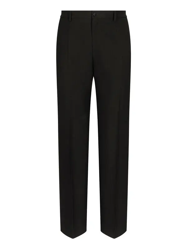 Dolce & Gabbana Straight-leg Wool Trousers - Black