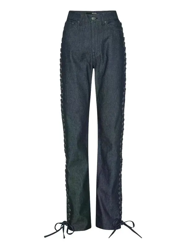 ROTATE BY BIRGER CHRISTENSEN Logo-patch Tie-details Jeans - Blue