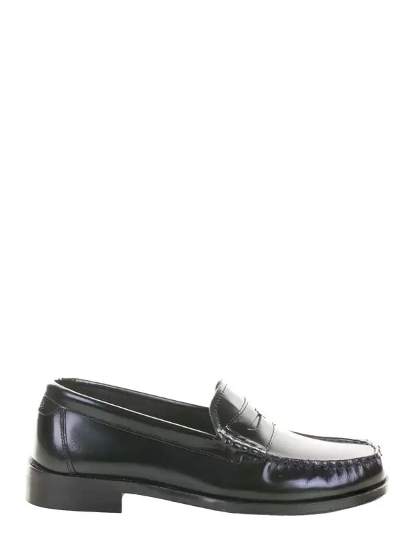Furla Leather Penny Loafers - Black