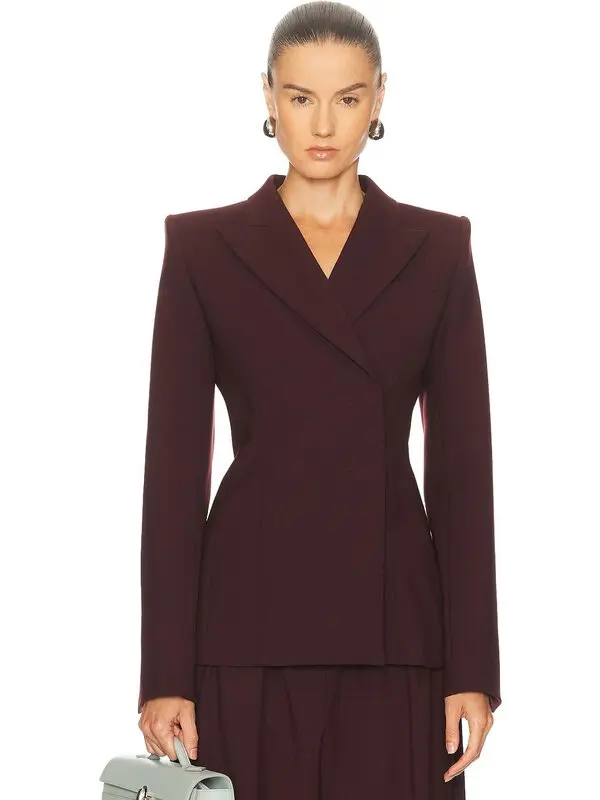 Sportmax Fitted Double-breasted Blazer - Wine