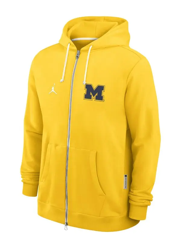 JORDAN Michigan Sideline Dri-fit Full-zip Hoodie - Yellow