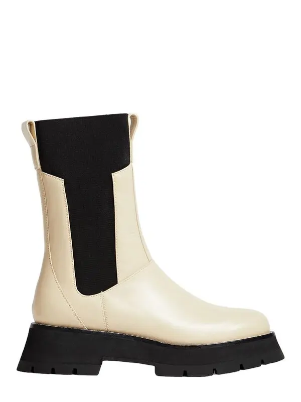 3.1 Phillip Lim Kate Leather Chelsea Boots - Cream