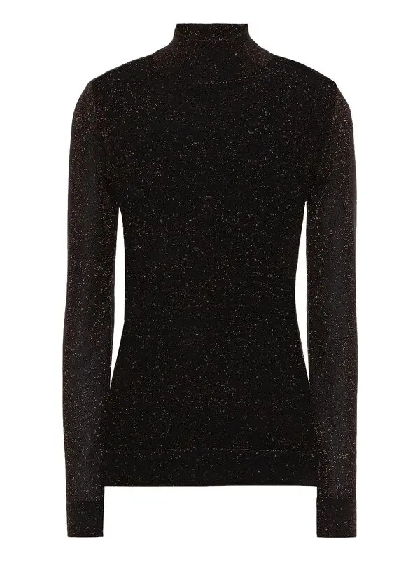 Autumn Cashmere Metallic Cashmere-blend Turtleneck Sweater - Black