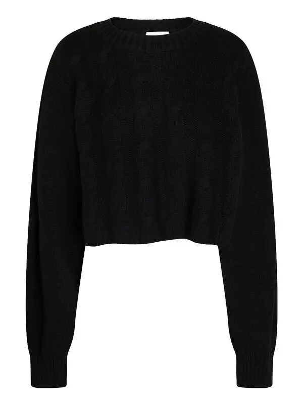 Le Kasha Jude Cropped Cable-knit Cashmere Sweater - Black