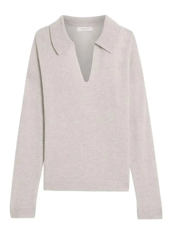 Chinti & Parker Cashmere Polo Sweater - Beige
